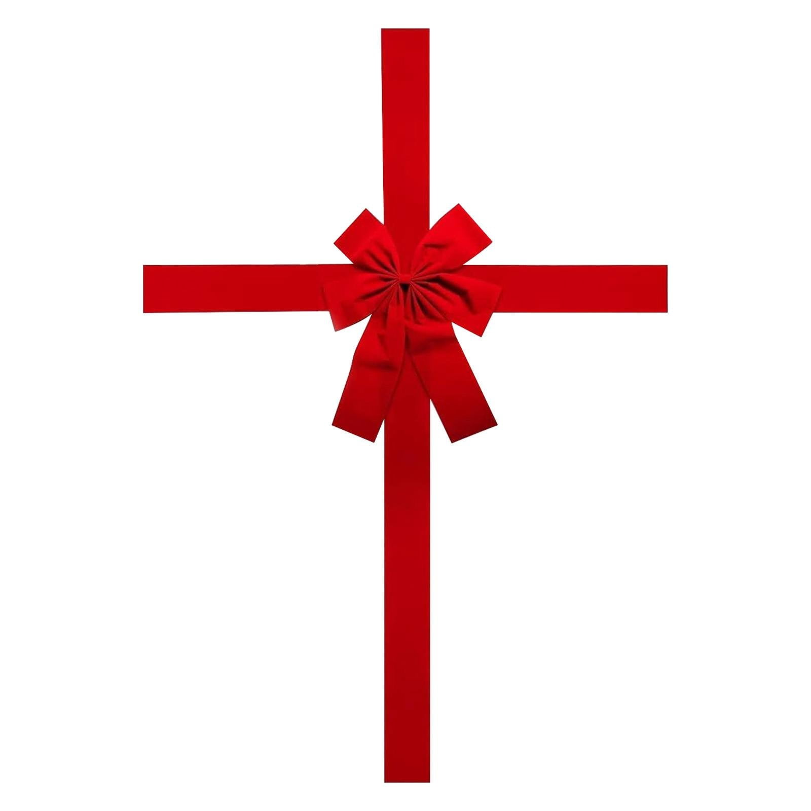 Christmas Decorations Diy Door Hanging Bow Ribbon, Imitation Satin ...