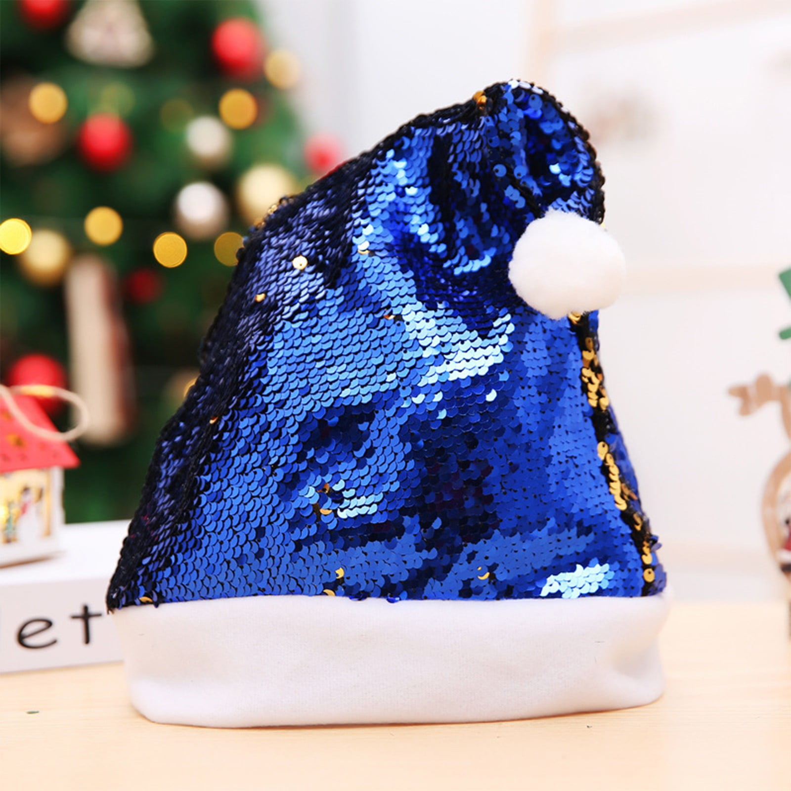 Christmas Decorations Double Sided Reversible Christmas Sequin Hat ...