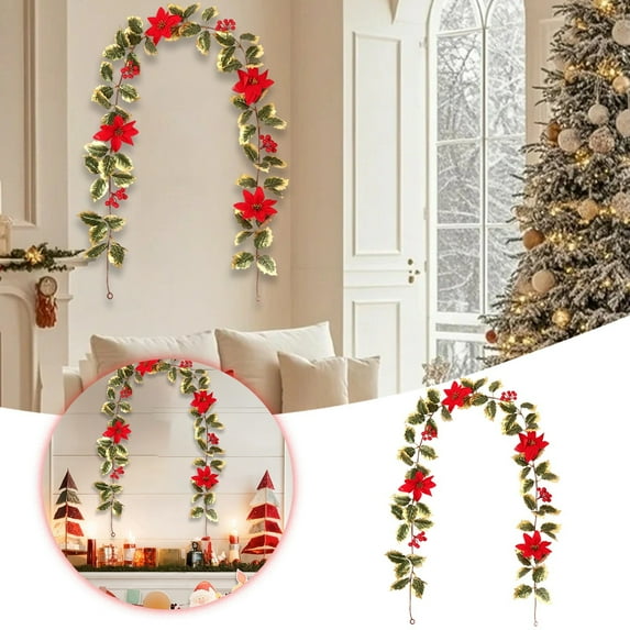 Christmas Decorations Enhanced Density Faux Vine Leaves For Indoor ...