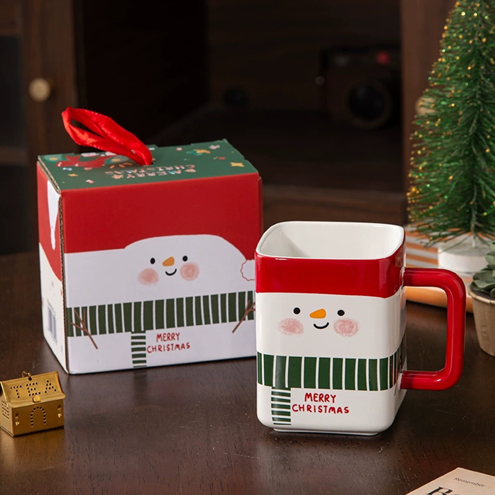 Christmas Decorations Festive Ceramic Mug With Snowman And Santa Design ...