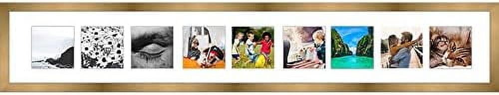 bronze collage frame with mat - 6x40 frame for nine 4" x 4" photos ...