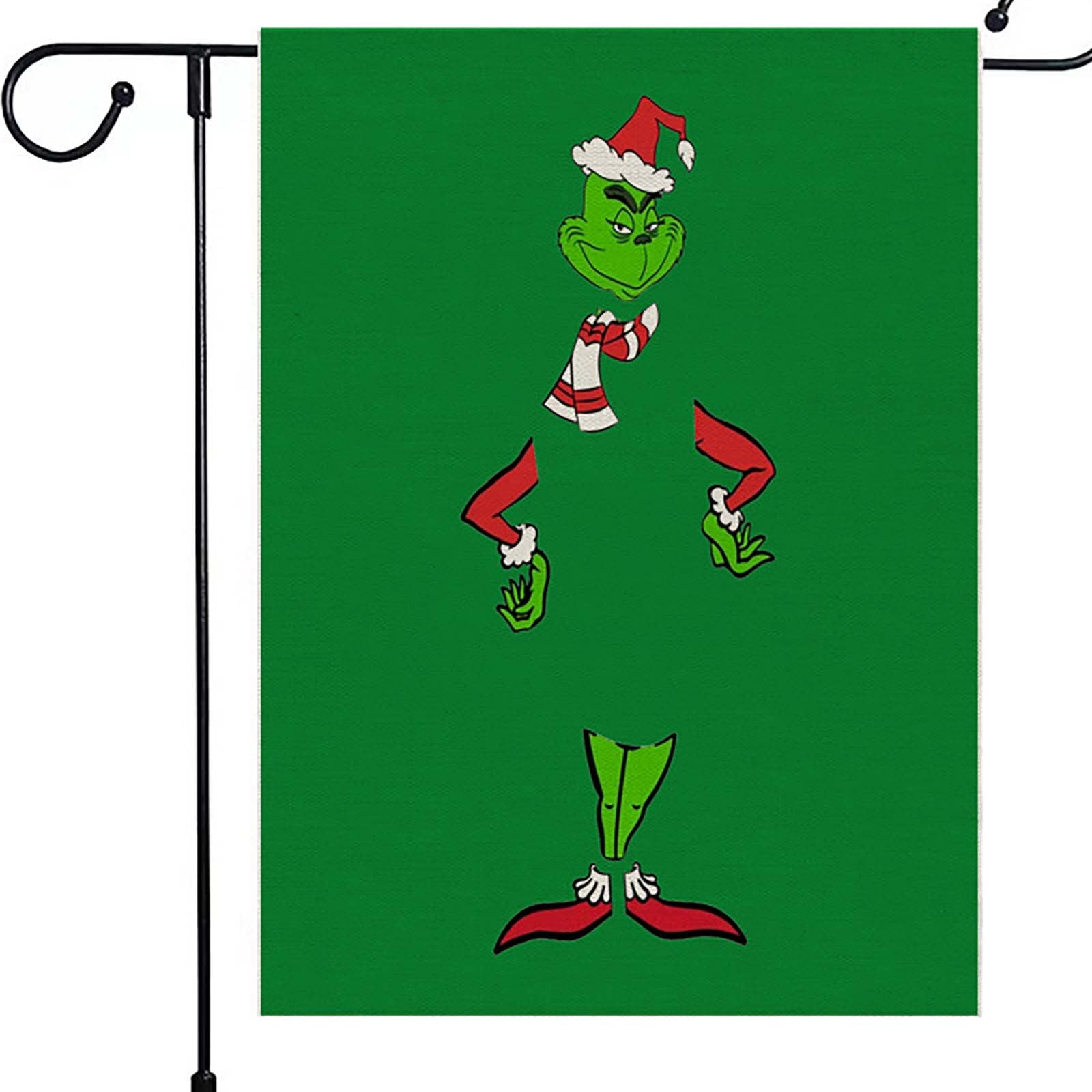 Christmas Decorations, Garden Flag Green Furry Hanging Outdoor Décor ...