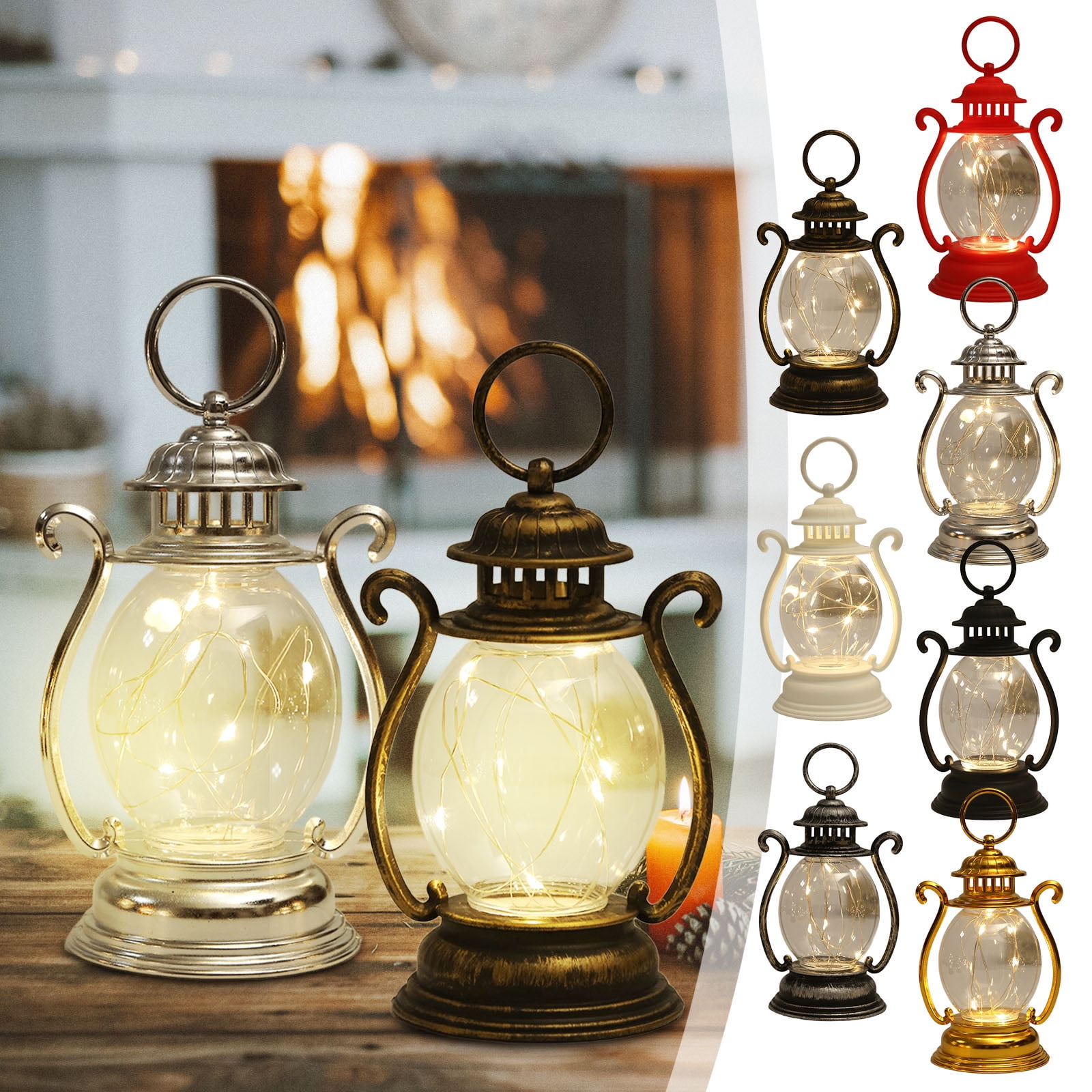 Christmas Decorations Glow, Christmas Vintage Decorative Lanterns with ...
