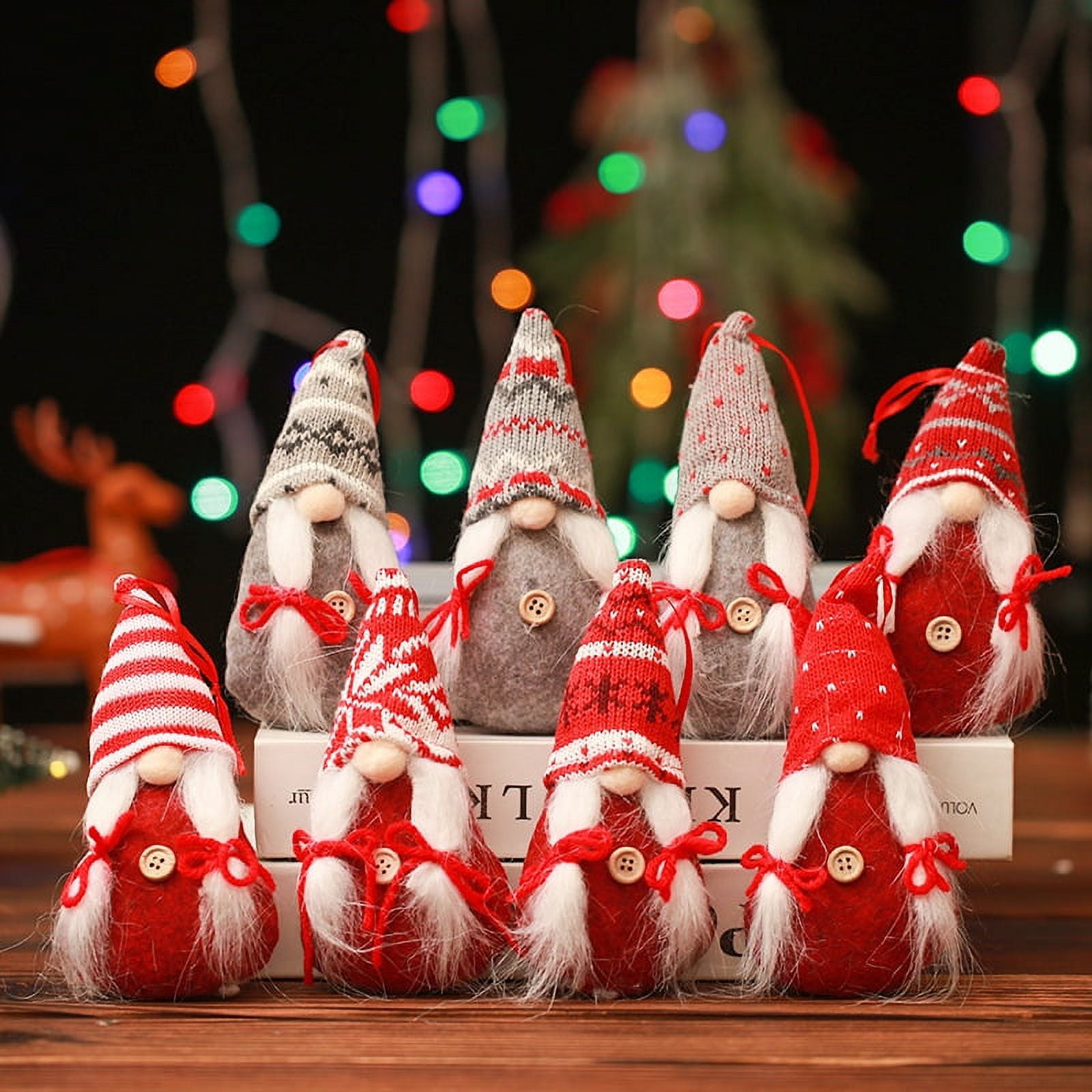 Christmas Decorations Gnomes Ornaments, 8pcs Hanging Swedish Gnomes ...