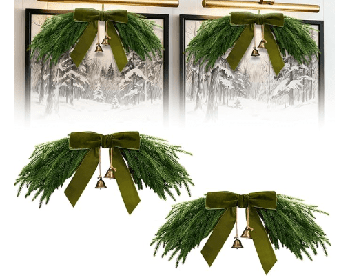 Christmas Decorations Greenery Arch Wreath Equipped With And Bow Ties ...
