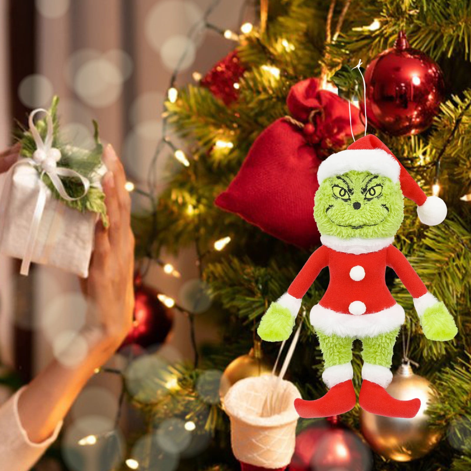 Christmas Decorations Grinch Doll Pendant, Grinch Decor Xmas Flat ...