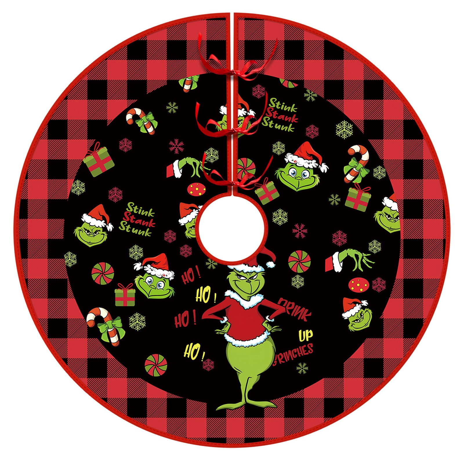 Christmas Decorations Grinch Ornaments Festive Christmas Tree Skirt ...
