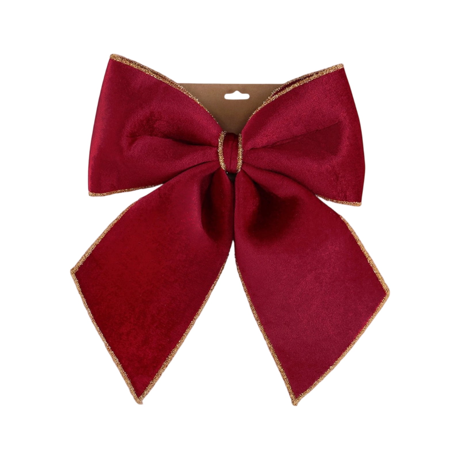 Christmas Decorations High-end Gold Velvet Bow, Large Red Flocking Bow for Premium Holiday Decor ...