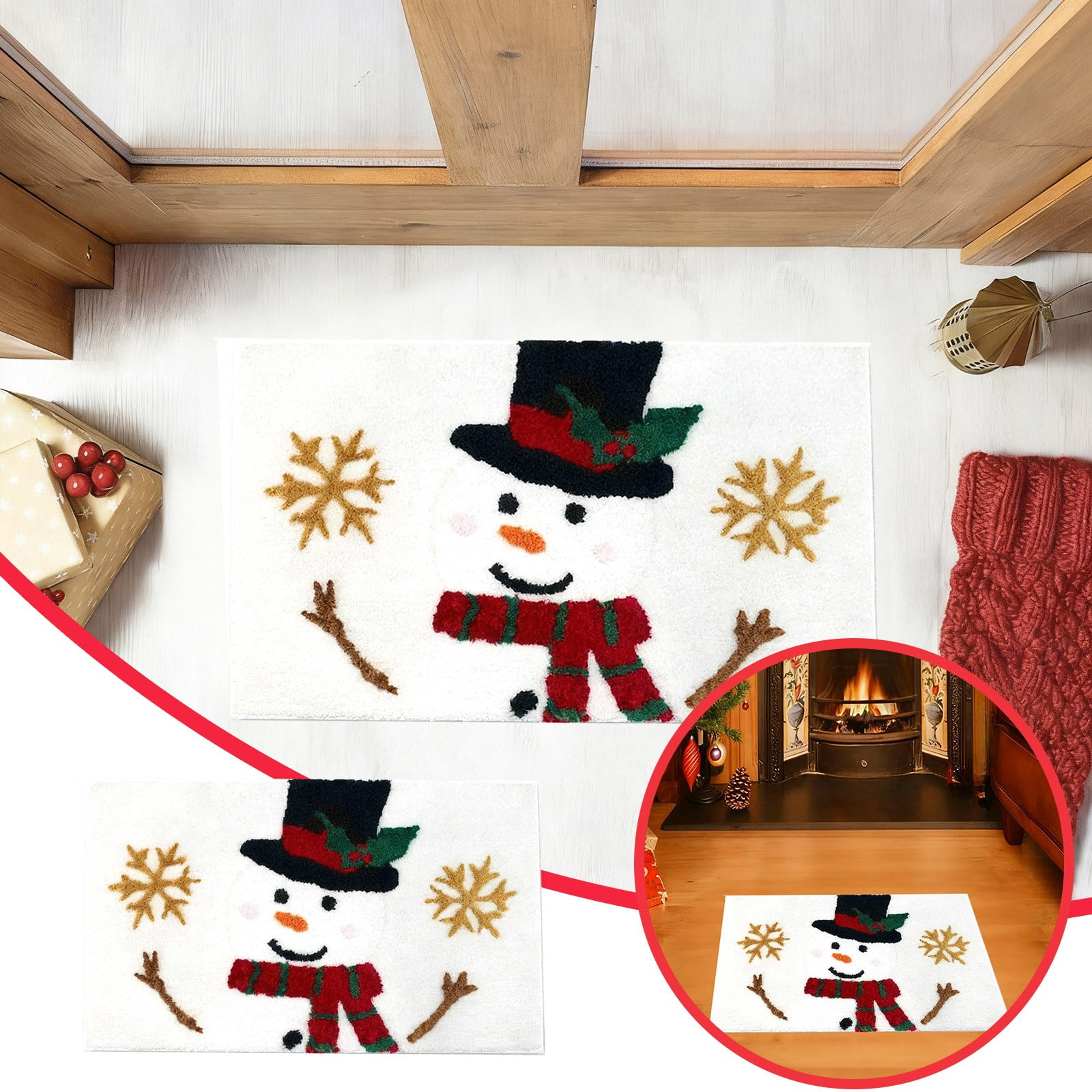 Christmas Decorations, Imitation Carpet Cartoon Perfectly Combines ...