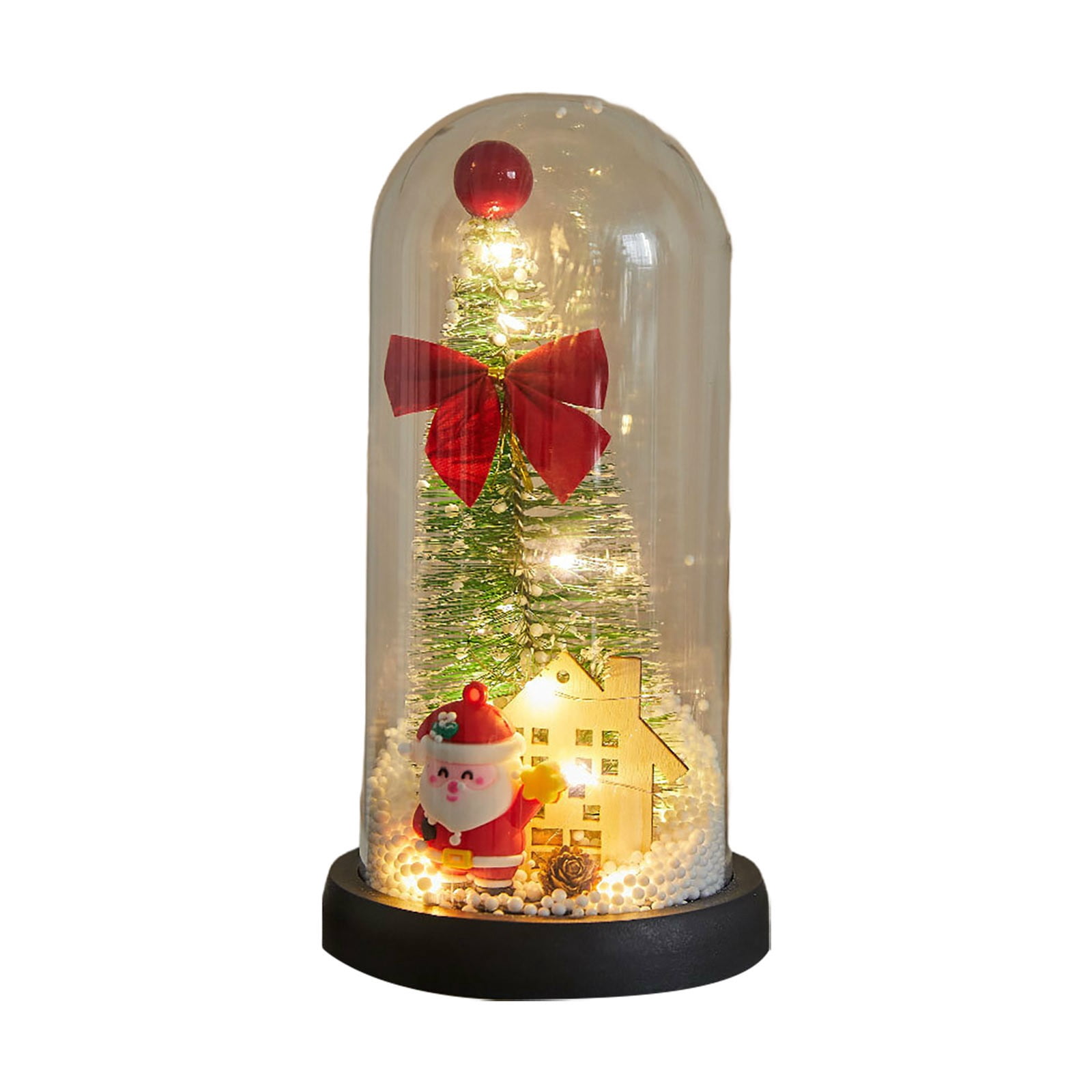 Christmas Decorations Imitation Glass Cover Glowing Tree Mini Christmas ...