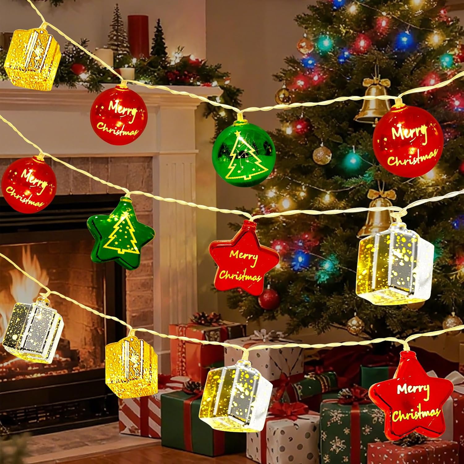 Christmas Decorations Indoor Outdoor YANTONs 13.12FT 20 LED 8 Modes ...