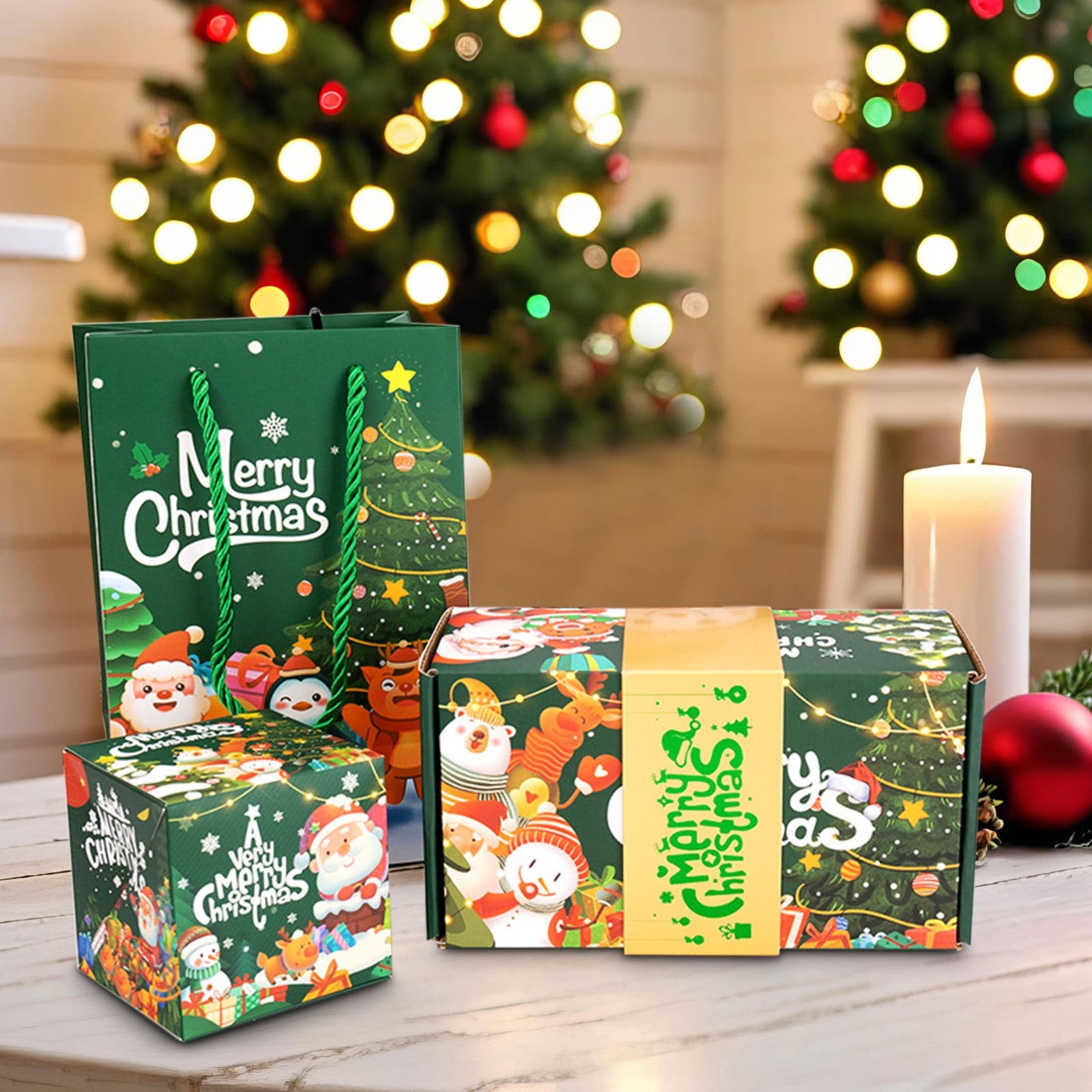 Christmas Decorations Indoor, Pop Up Surprise Gift Box Set with Bounce ...