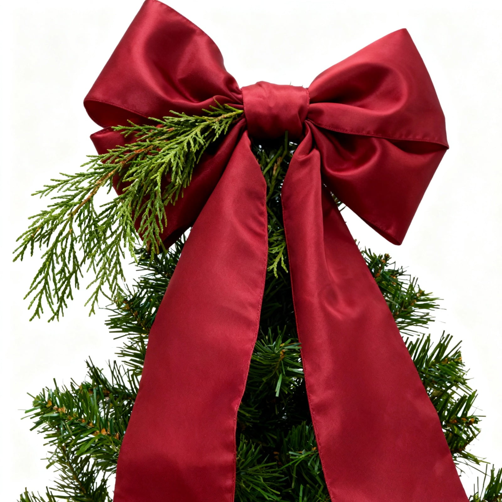 Christmas Decorations Indoor, Premium Burgundy Jumbo Satin Christmas ...