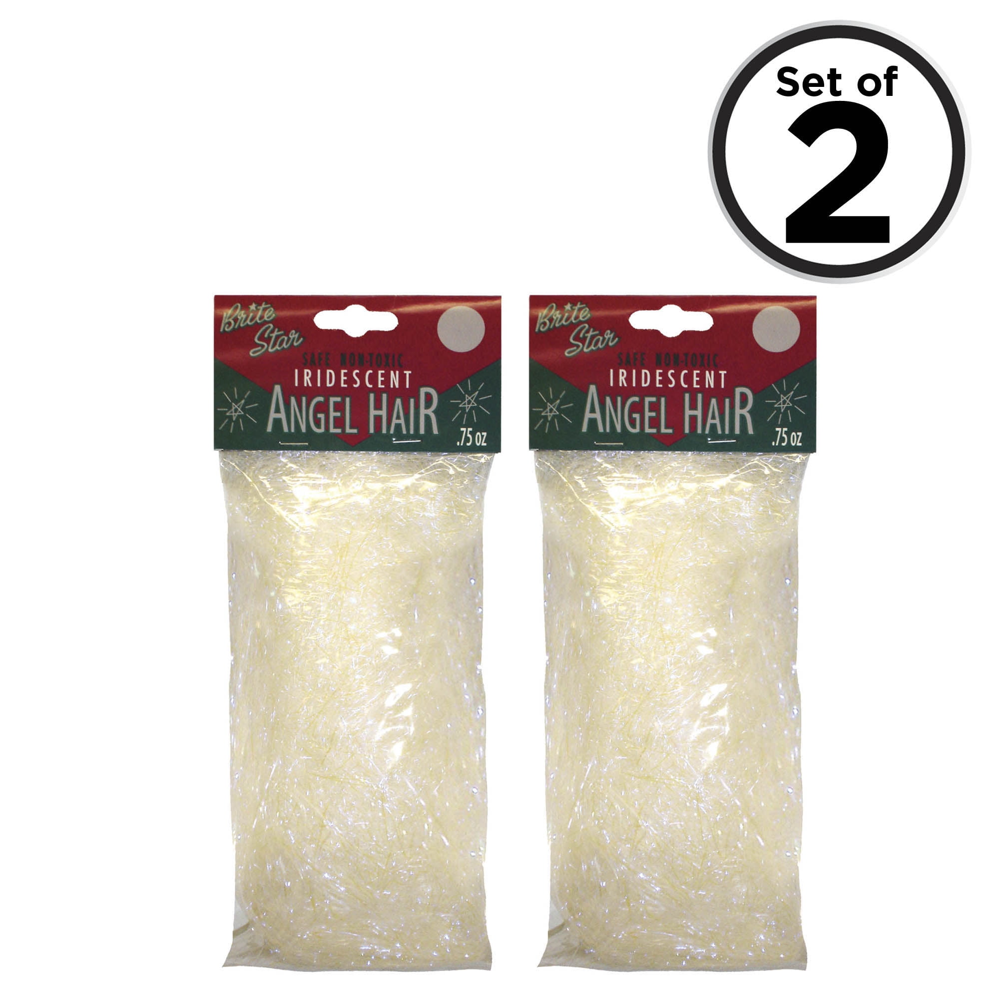 Christmas Decorations Iridescent Angel Hair Christmas Décor (Set of 2 ...