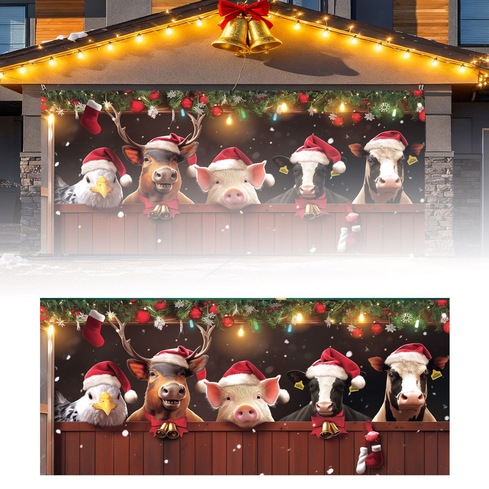 Christmas Decorations, Joyful Garage Door Eye Catching Merry Sign for ...