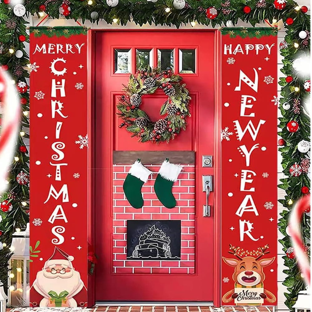 Christmas Decorations Merry Christmas Banner Decor Porch Sign ...