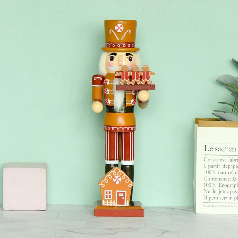 Christmas Decorations Nutcracker Figures, Wooden Gingerbread Man ...