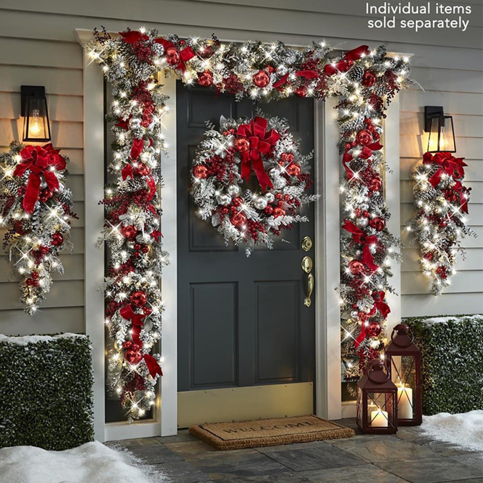 Christmas Decorations Outdoor Indoor Chuny Christmas Artificial Wreath ...