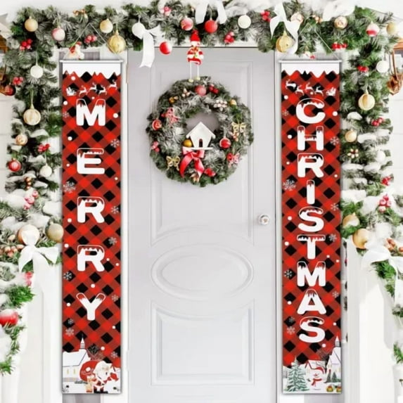Christmas Decorations Outdoor Yard Front Porch Sign Set Door Hanging ...