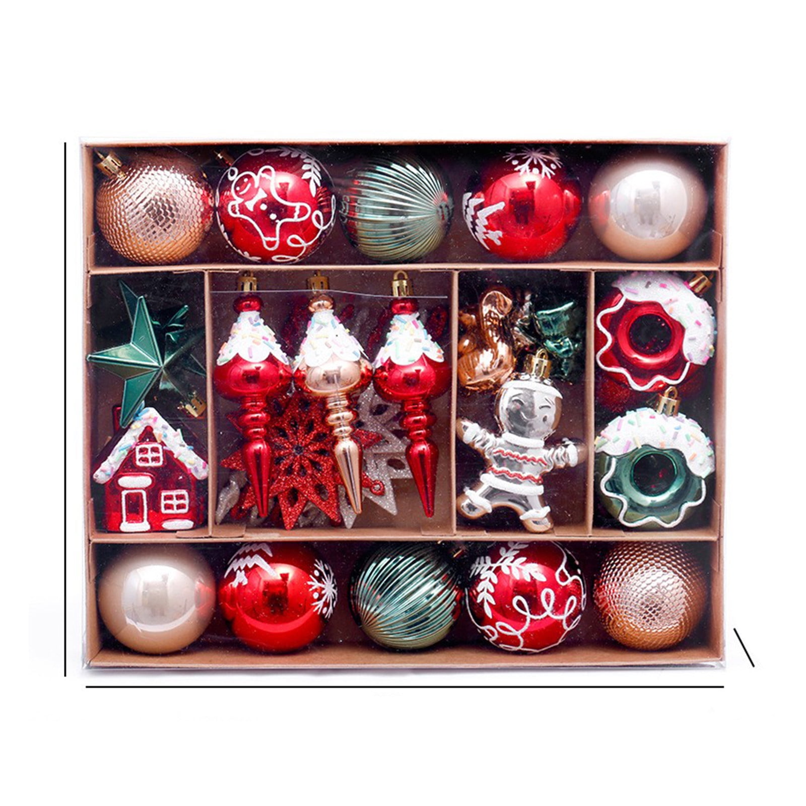 Christmas Decorations, Painted Christmas Balls Set, Christmas Tree ...