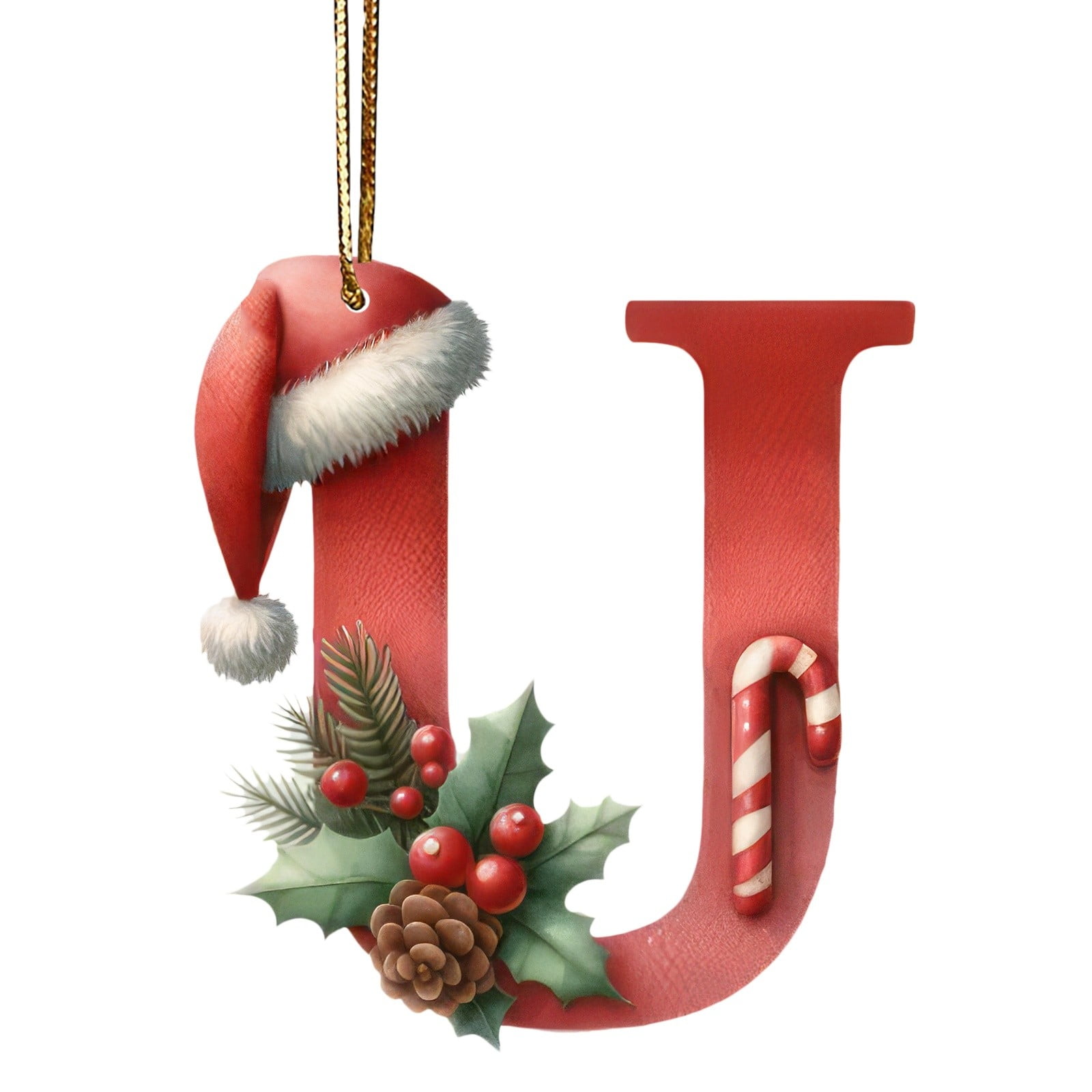 Christmas Decorations Personalized Christmas Ornament Festive Letter A ...