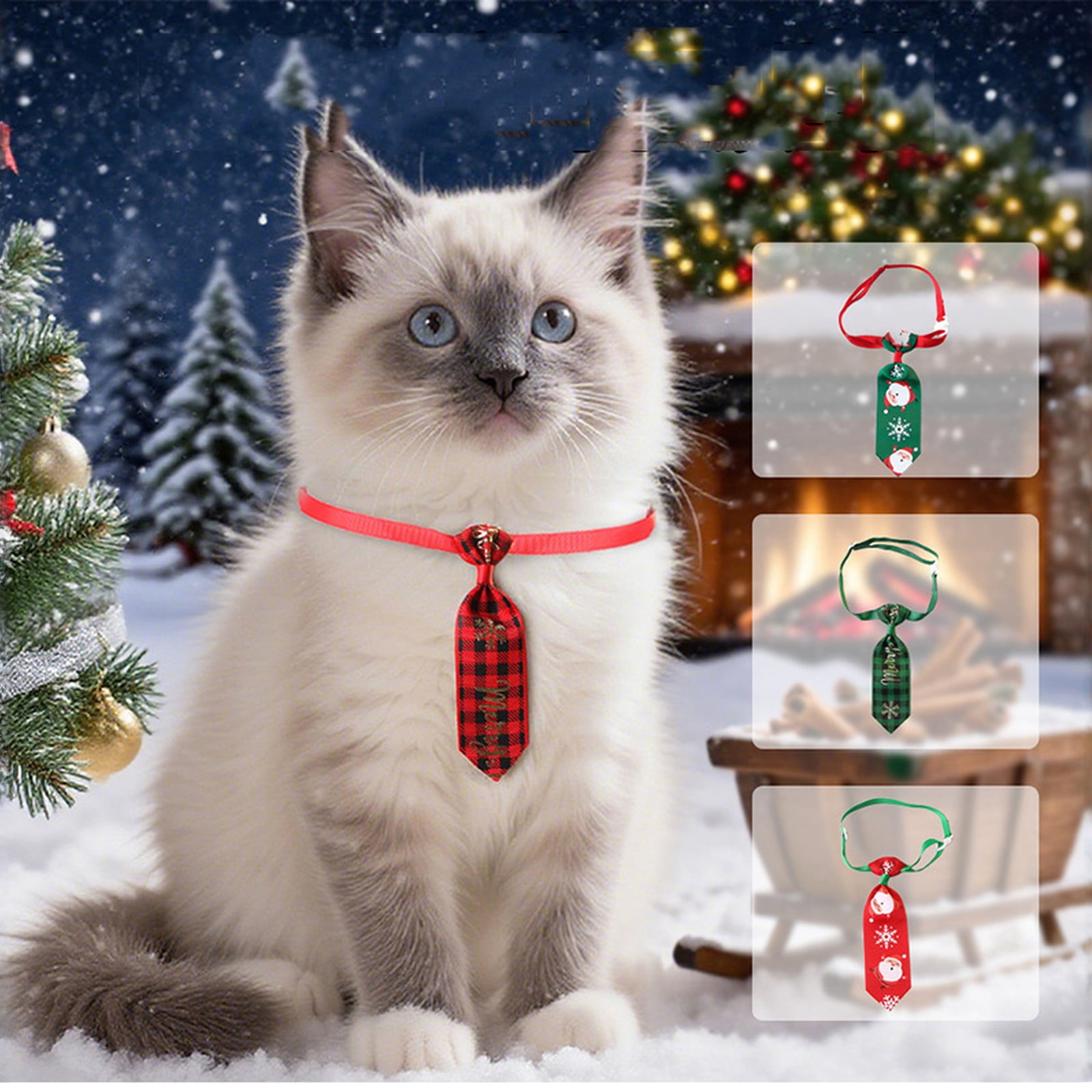 Christmas Decorations Pet Bow Ties, Red Green Holiday Pet Accessories ...
