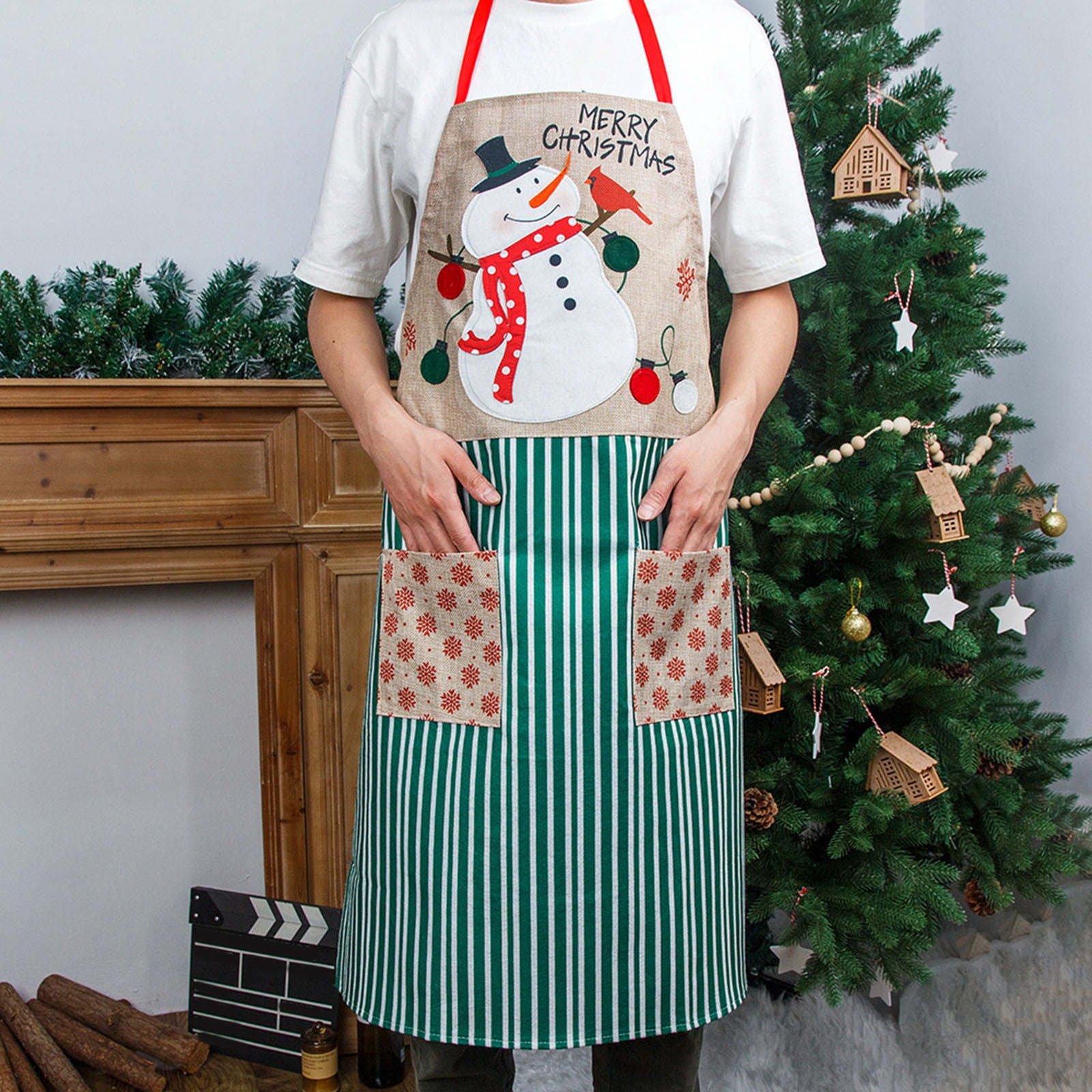Christmas Decorations Santa Bib Smock Waiter Adult Cartoon Christmas