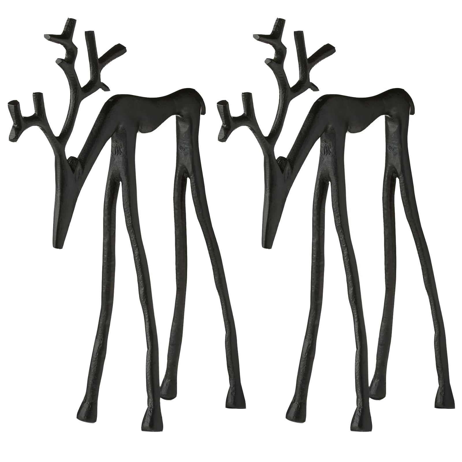Christmas Decorations - Set of 2 Black Reindeer Statues - Modern ...