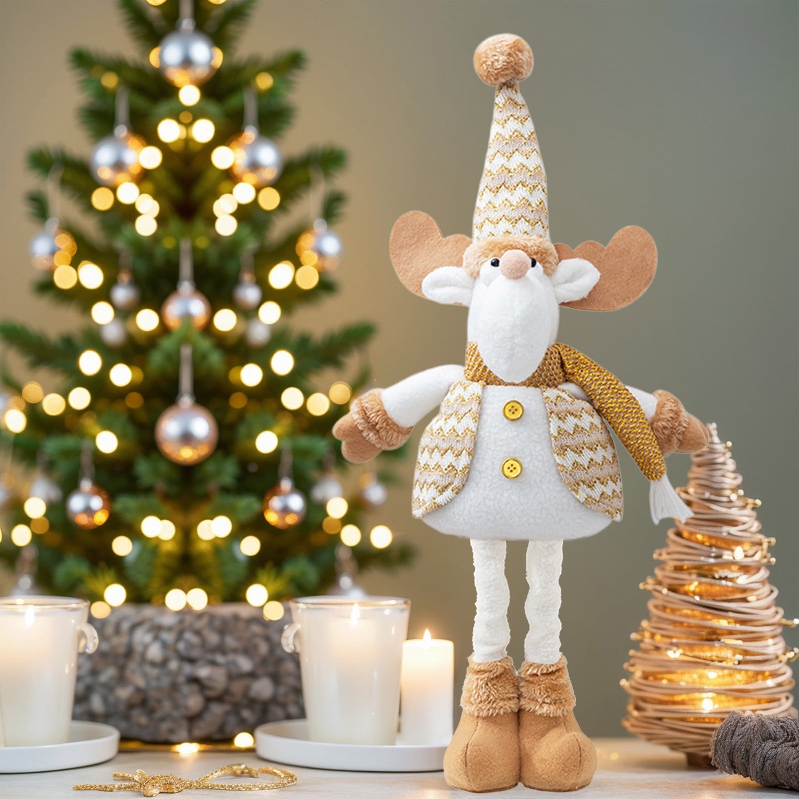 Christmas Decorations Set | Telescopic Snowman Doll Santa Claus Elk ...
