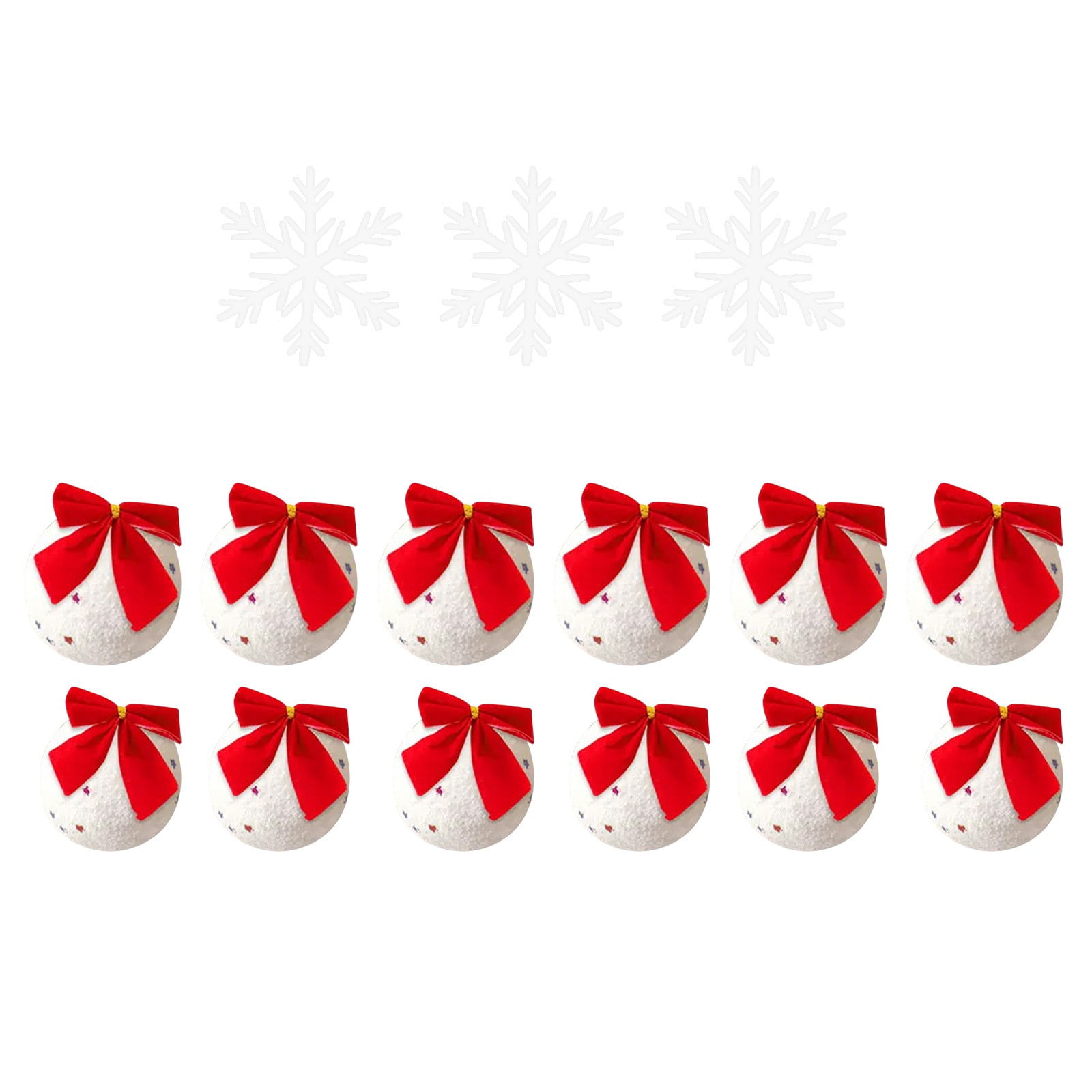 Christmas Decorations Snowball And Bow Pendant Set for Tree, Window ...