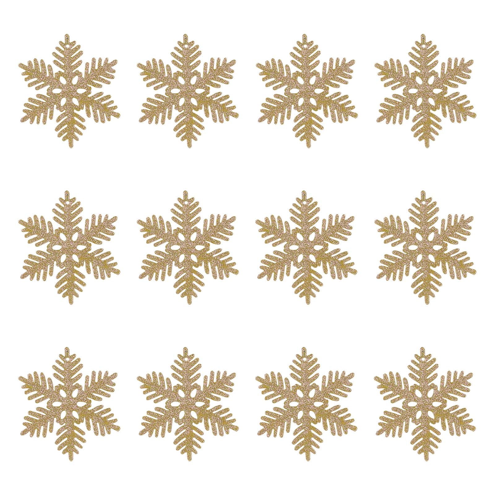 Christmas Decorations, Snowflake Ornaments, 12PCS 10CM Hollow Plastic ...