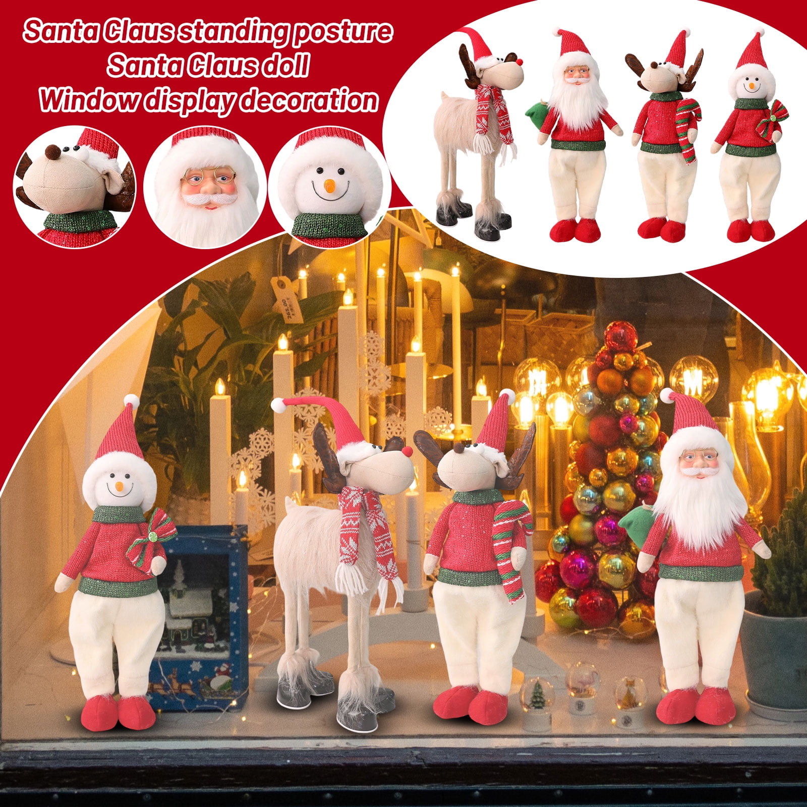 Christmas Decorations Snowman Plush Toy Figurine Desktop Ornament ...