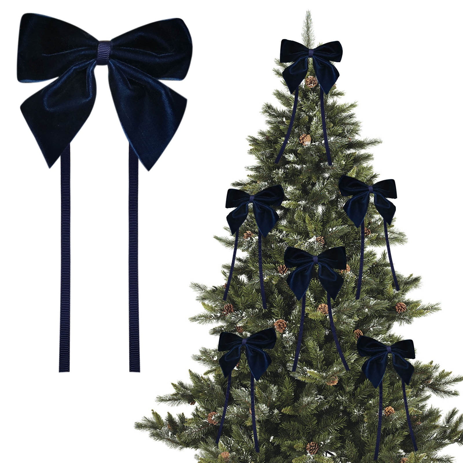 Christmas Decorations Solid Color Flocking Belt Gift Bow Candy Packaging Velvet Belt Hand Knot ...