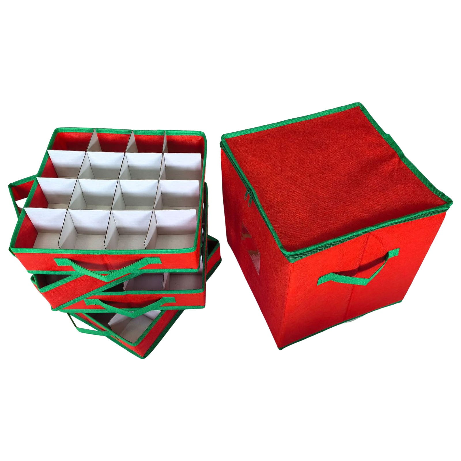 Christmas Decorations Storage Box Holiday Storage Box With 4 Separate ...