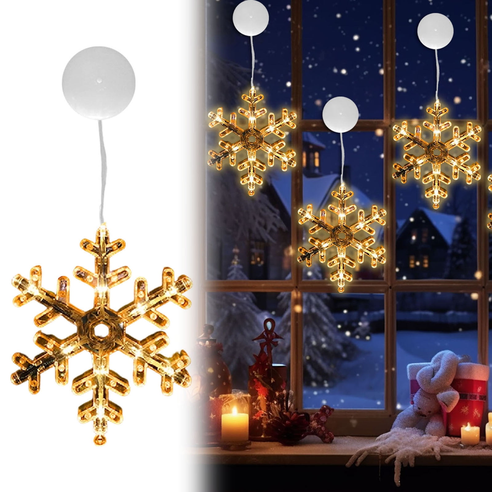 Christmas Decorations Window Decorations Snowflake Window Lights with ...