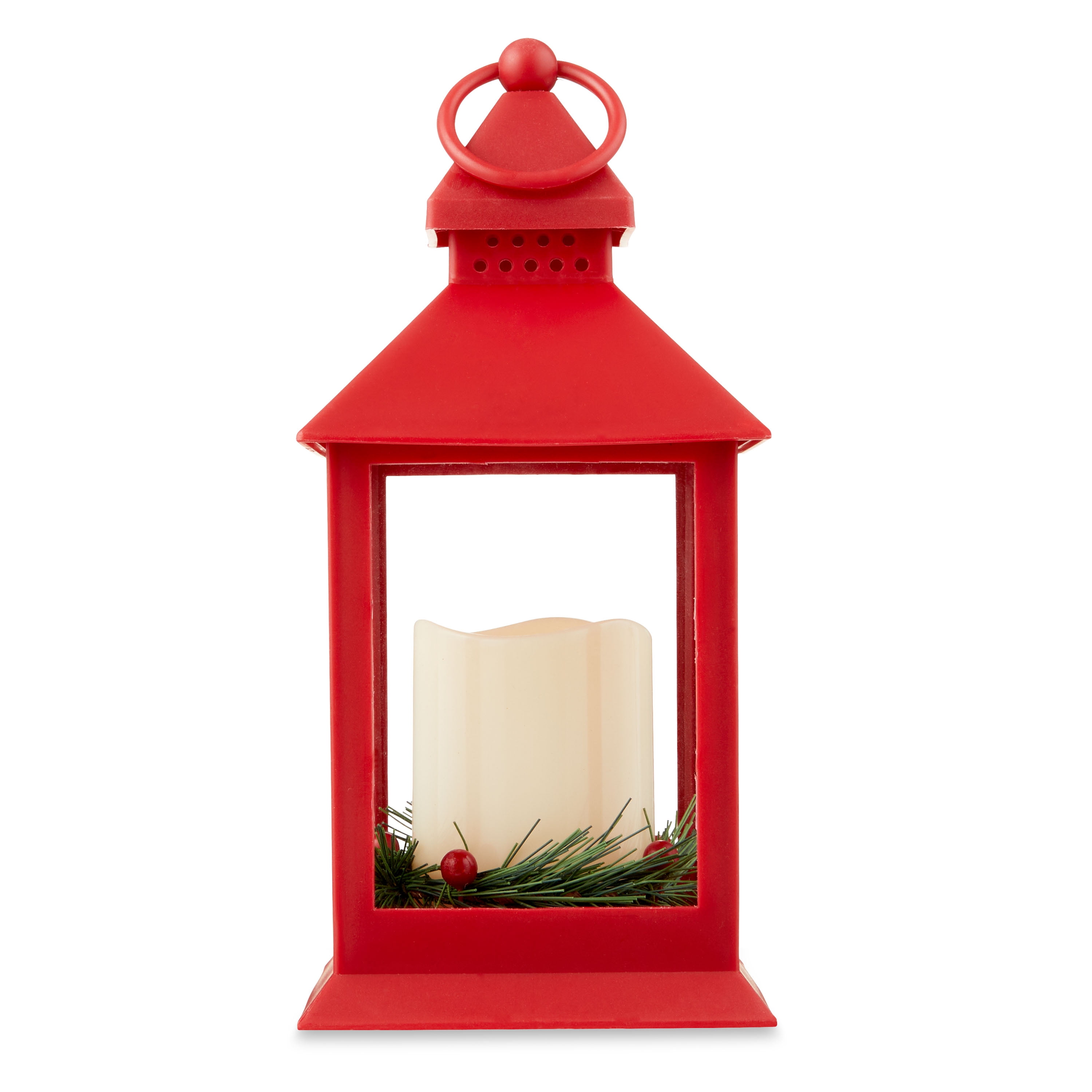 Christmas Decorative 9 in Height Red Color Flameless LED Pillar Candle ...