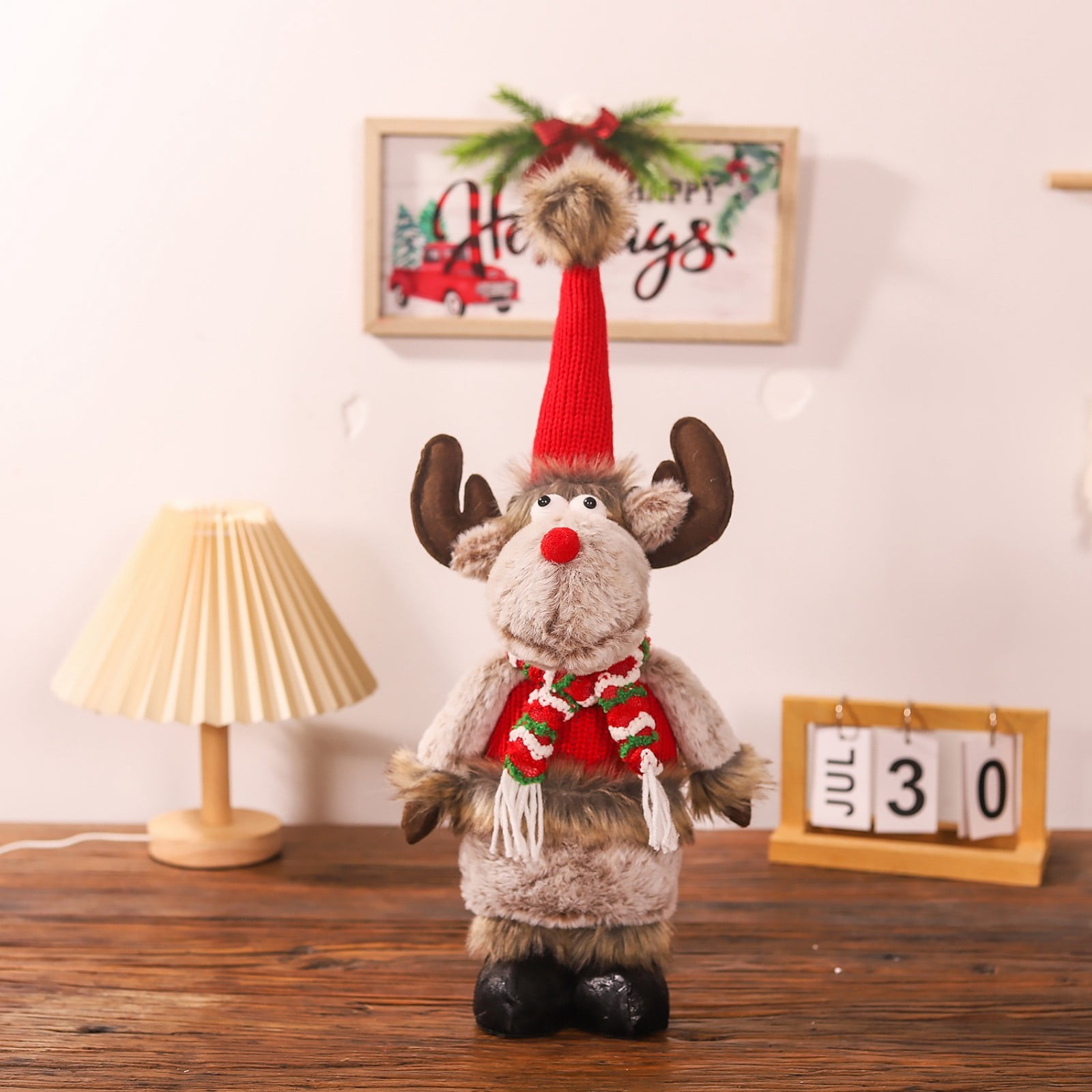Christmas Decorative Doll Creative Telescopic Leg Reindeer Tabletop ...