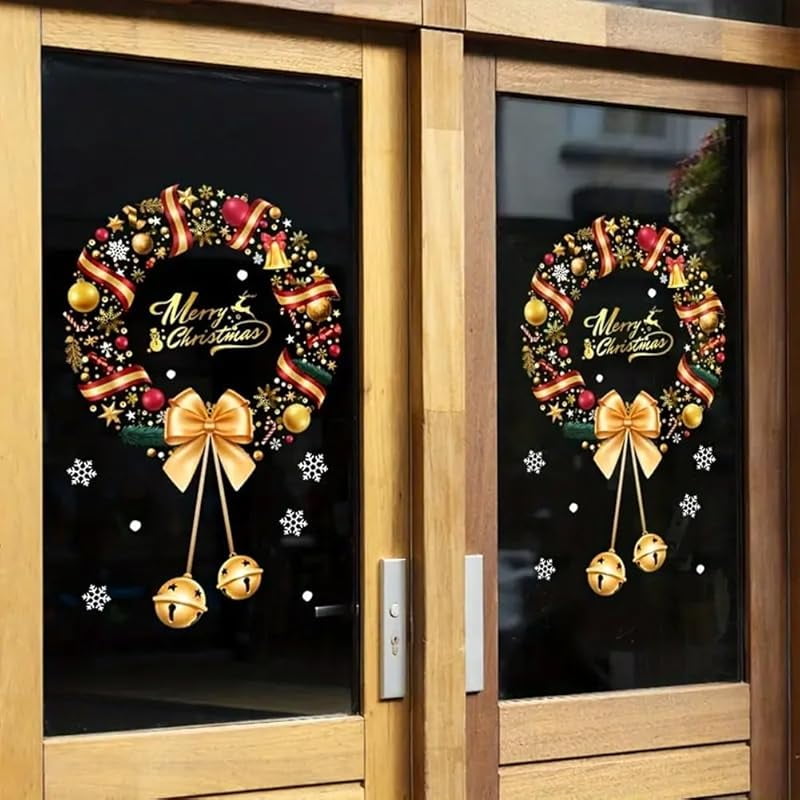 Christmas Decorative Glass Door Stickers, New Year Window Stickers ...