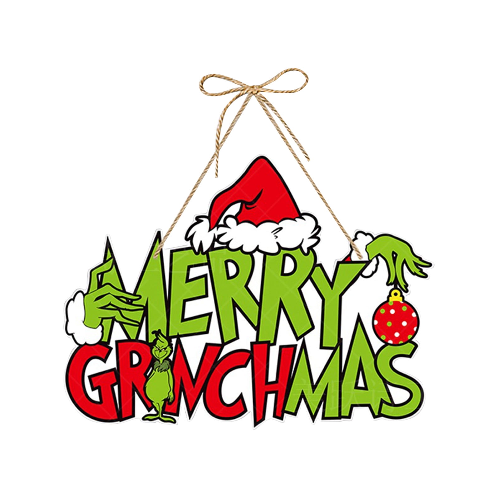 Christmas Decorative Hanging Signs, Grinch Themed Merry Grinchmas Word ...
