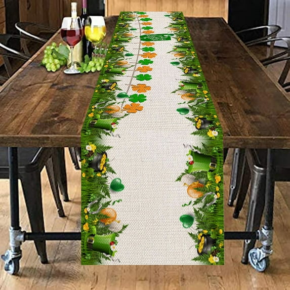 Christmas Decorative Table Banner,Irish Festival Table Runner Linen ...