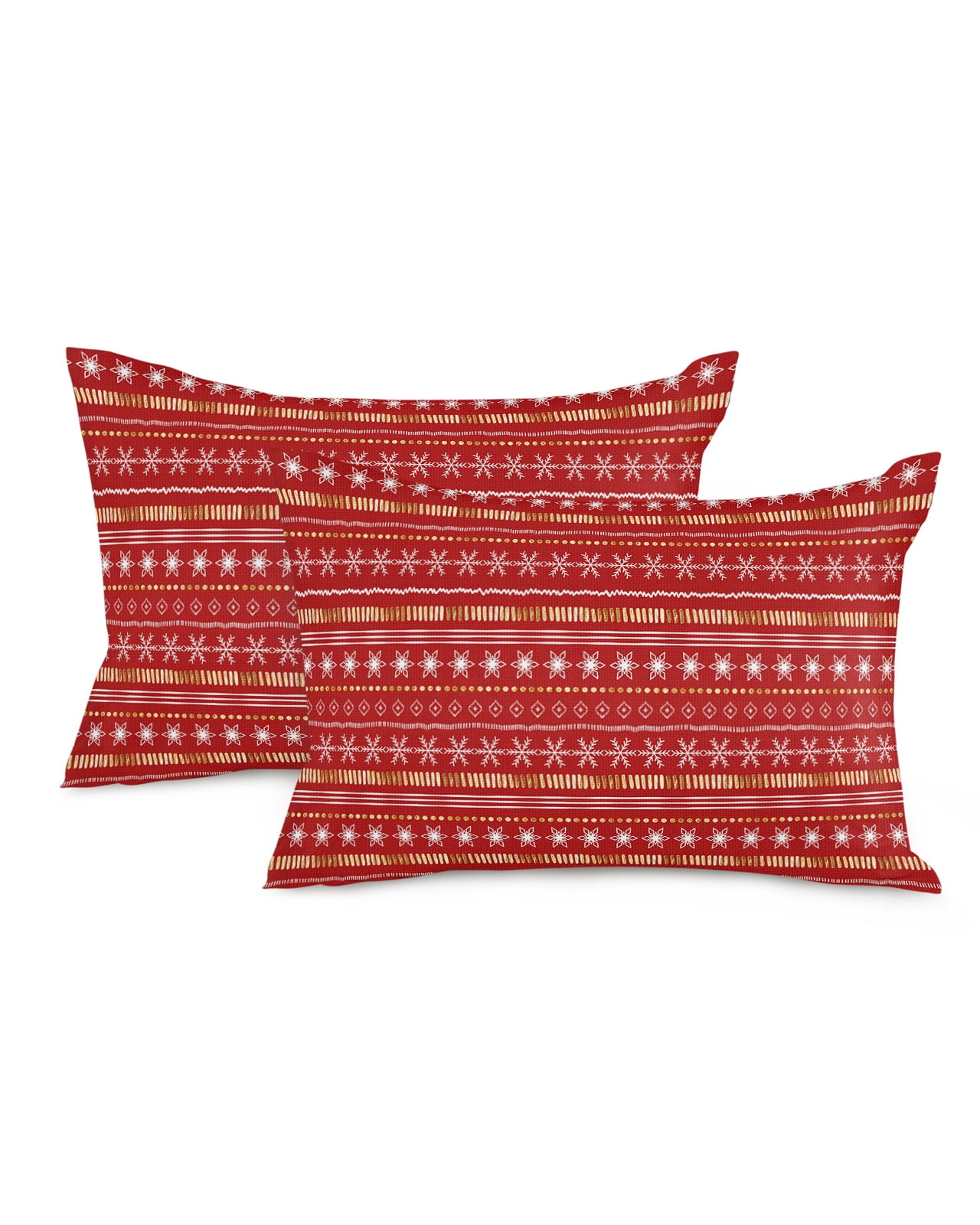 Christmas Decorative Throw Pillow Covers 12x20 Inch Set of 2 Snowflake ...