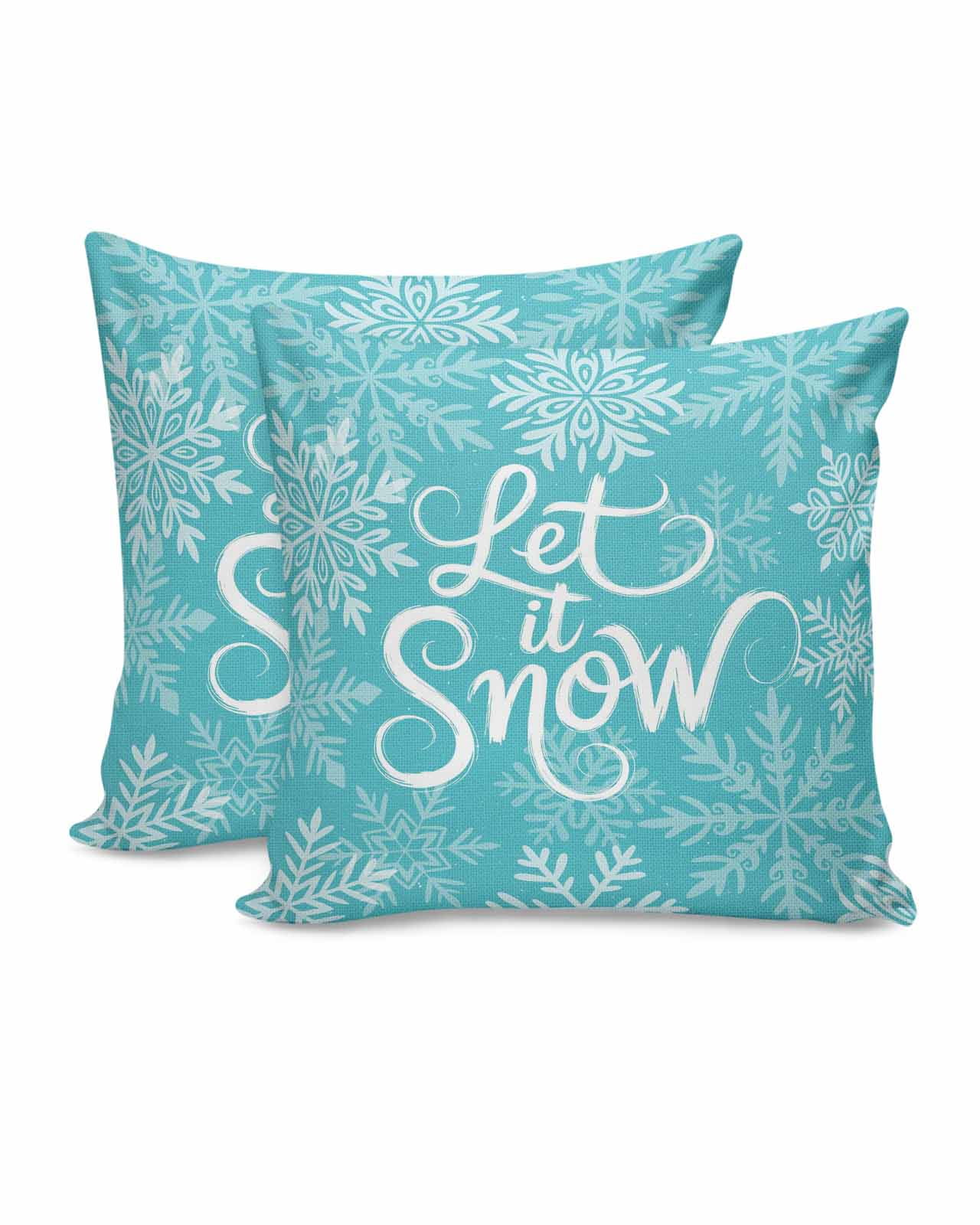 Christmas Decorative Throw Pillow Covers 16x16 Inch Set of 2 Snowflakes ...