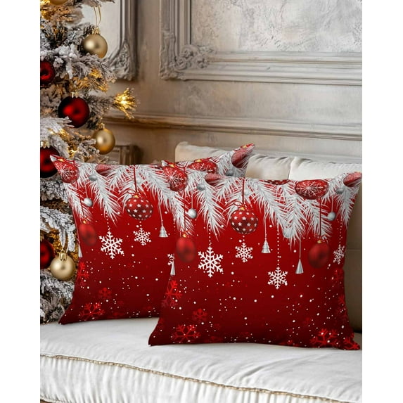 Christmas Decorative Throw Pillow Covers 18x18 Inch Set of 2 Red ...