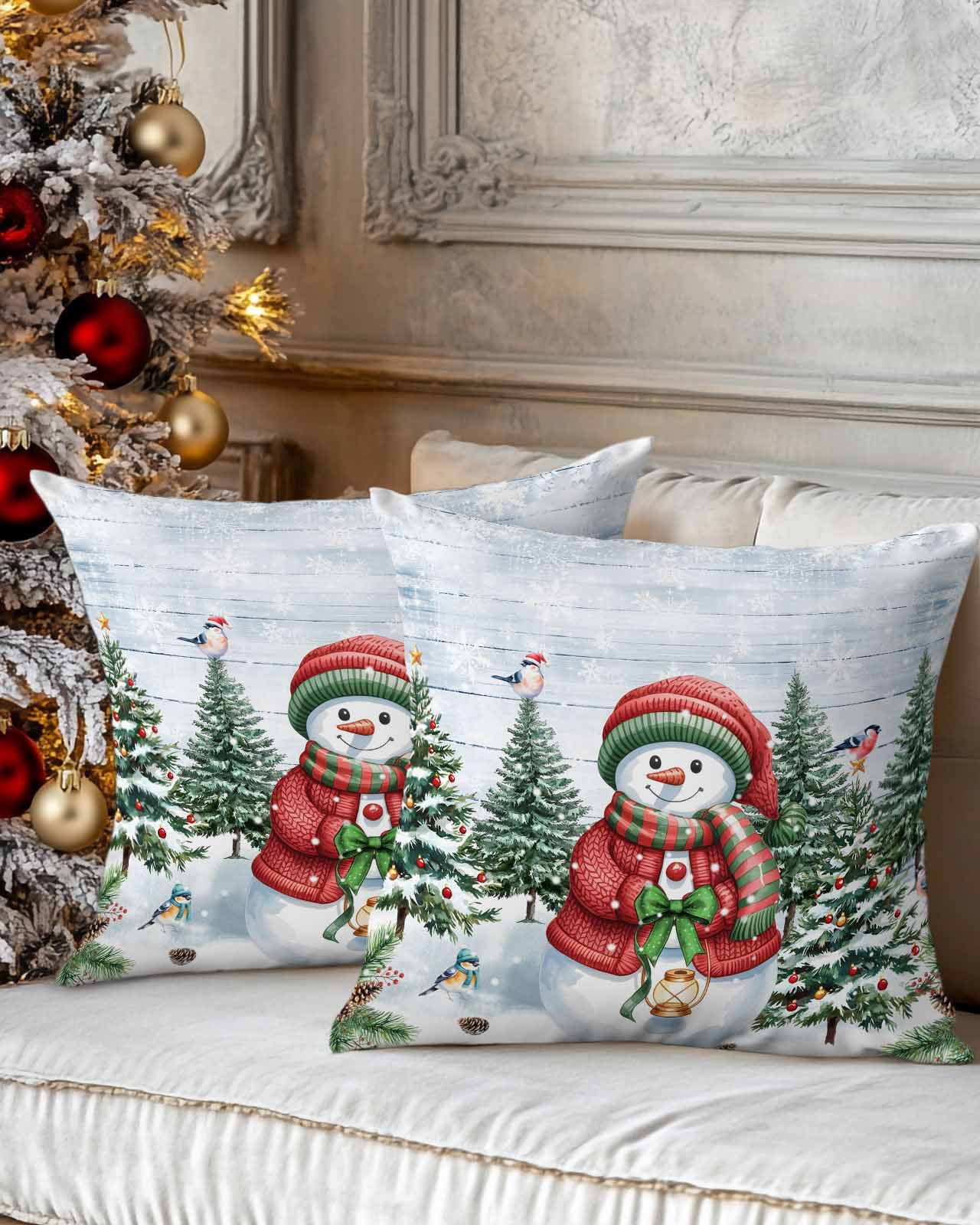 Christmas Decorative Throw Pillow Covers 18x18 Inch Set of 2 Red ...