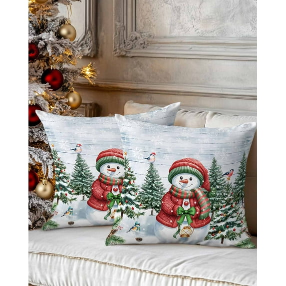 Christmas Decorative Throw Pillow Covers 18x18 Inch Set of 2 Red ...