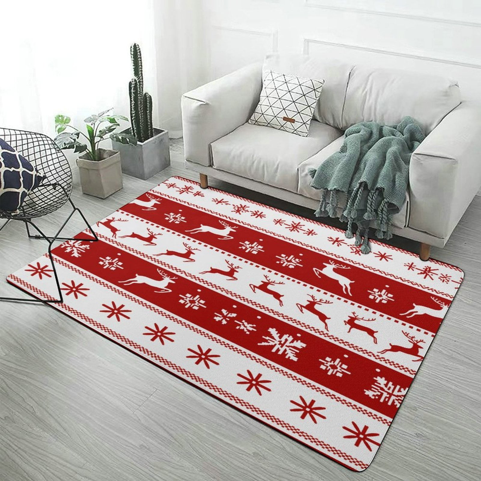 Christmas Deer Carpet for Home Decoration Soft Comfy Rugs for Bedroom ...