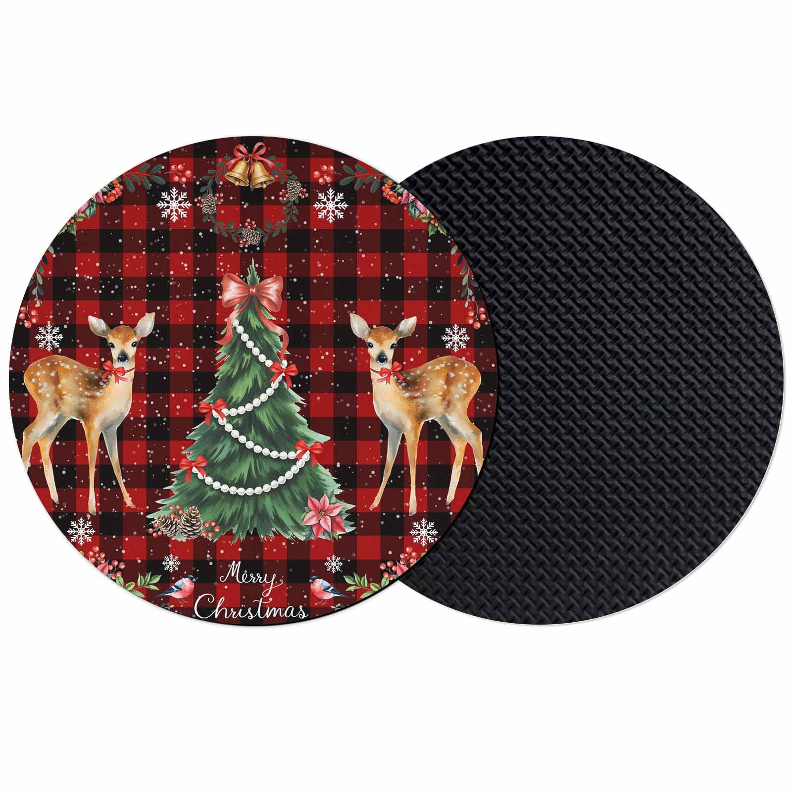 Christmas Deer Coasters Set of 2, Absorbent Coasters for Drinks, Winter ...