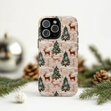 Christmas Deer Landscape Phone Case Embroidered Look iPhone 17 11 12 13 ...