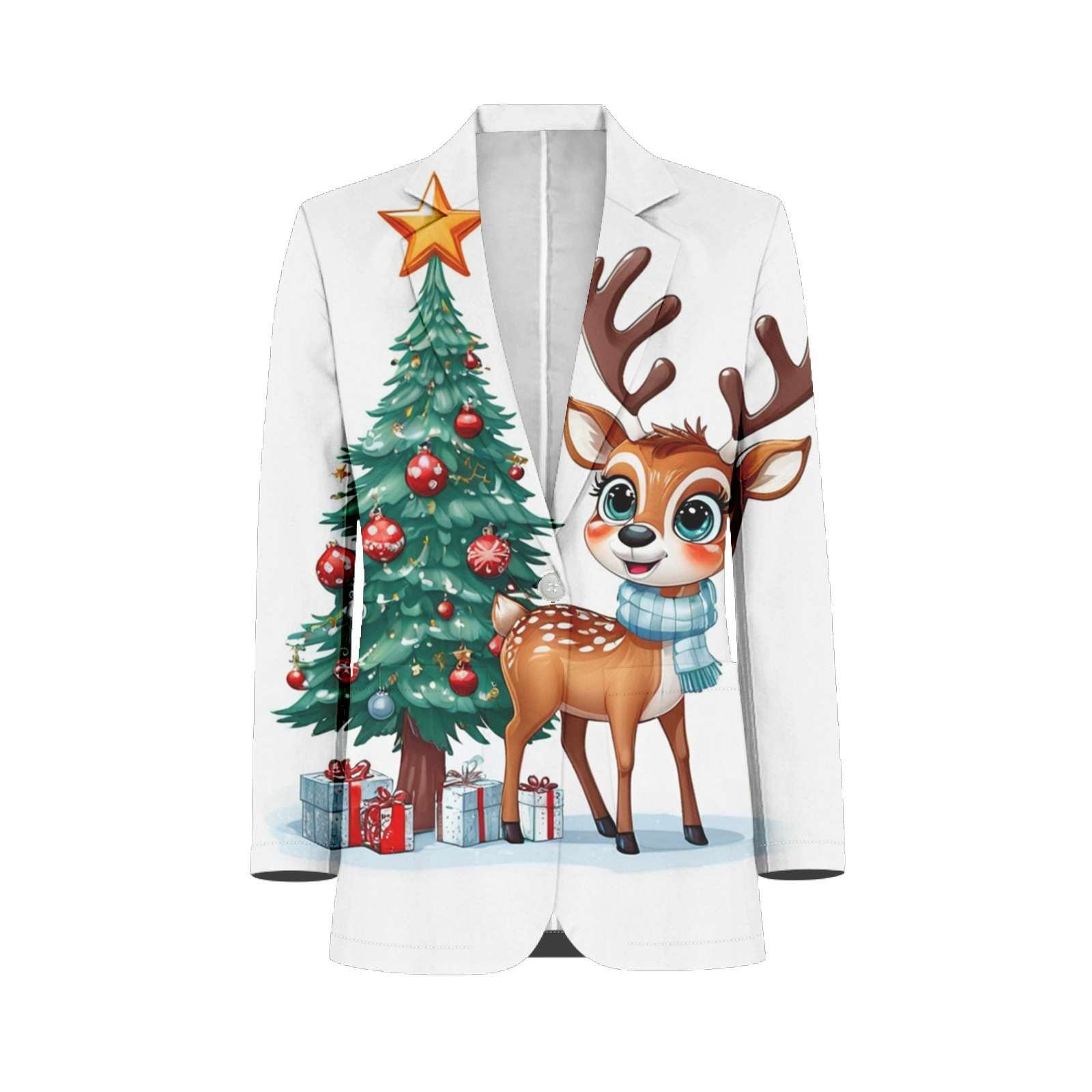 Christmas Deer Tree Decor Customized Men's Suits full man Shawl Collar ...