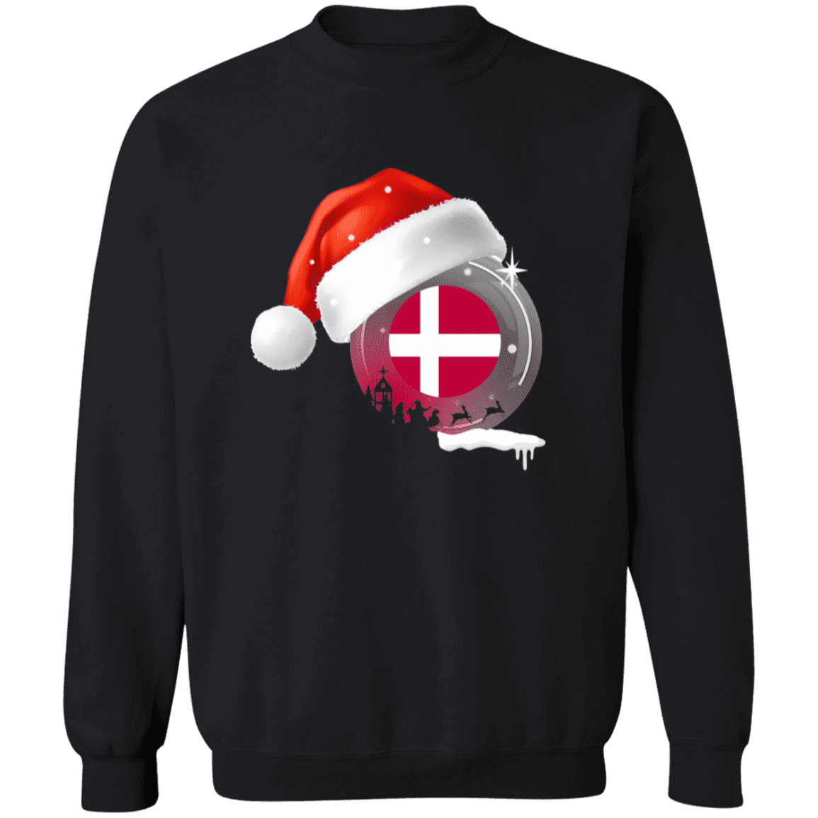 Christmas Denmark Flag With Santa Hat Danish Root Proud Souvenir ...